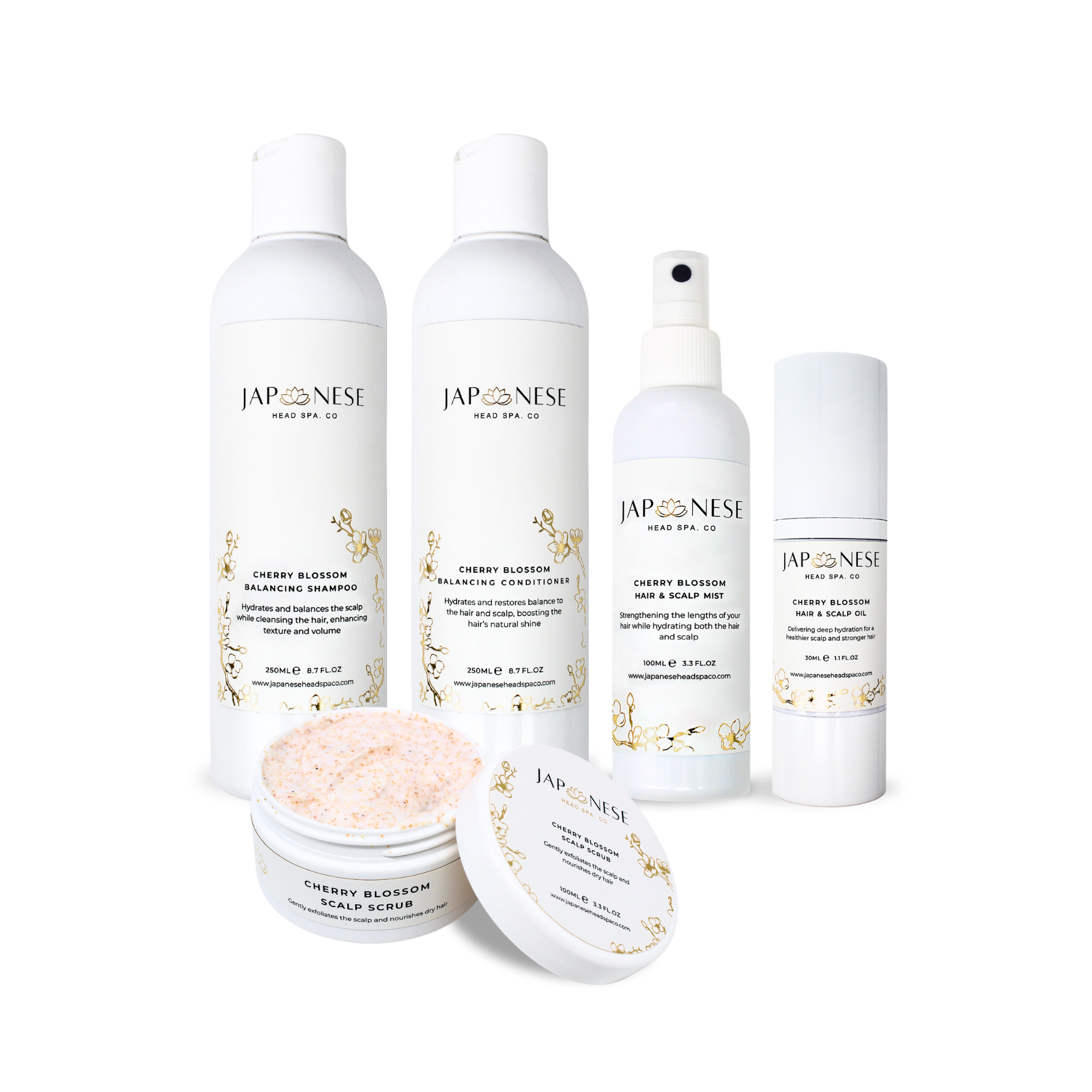 JAPANESE HEAD SPA CO - CHERRY BLOSSOM - STARTER KIT (5 ITEMS ...
